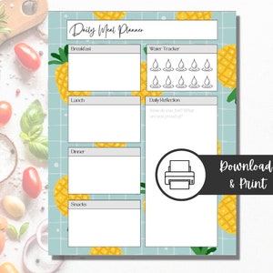Printable Meal Plan | Undated Meal Plan, Meal Plan Template, Instant ...