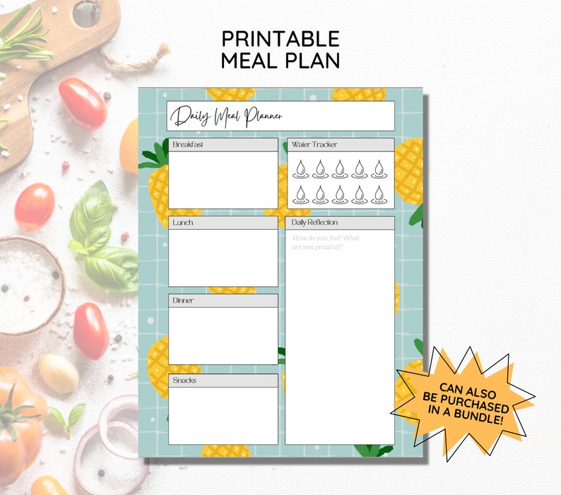 Printable Meal Plan | Undated Meal Plan, Meal Plan Template, Instant ...