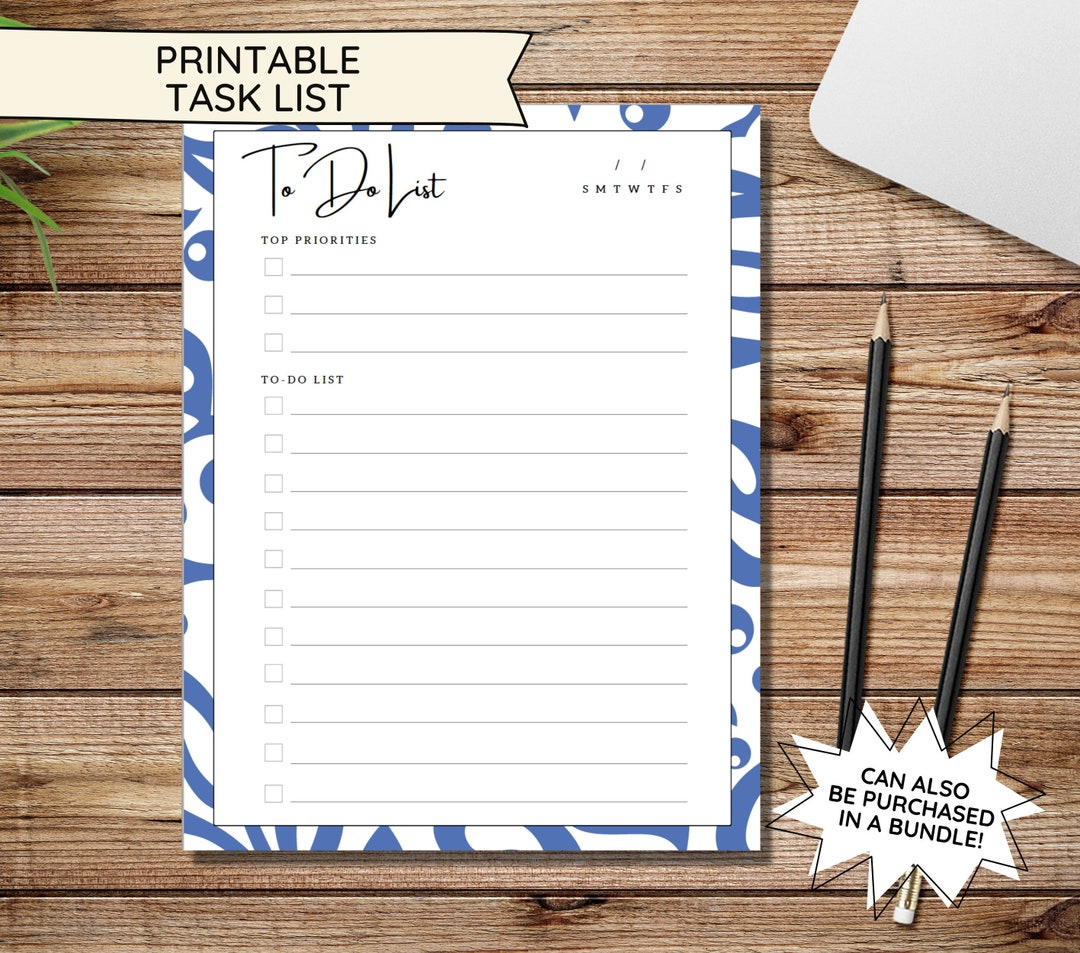 Printable to Do List | Task List | Productivity Planner | Daily to Do ...