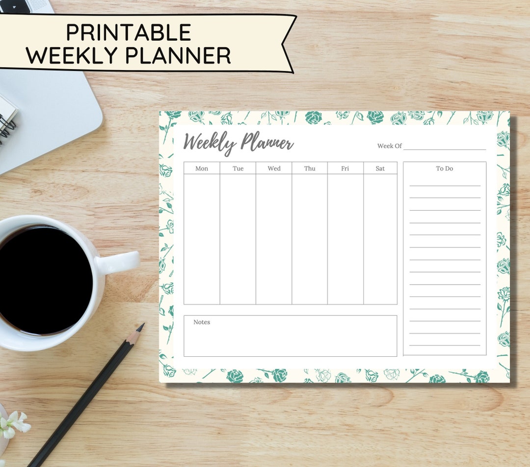 Printable Planner Weekly Planner Printable Weekly Calendar - Etsy