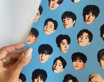 BTS Christmas Wrapping Paper Green BTS Christmas Gift Wrap Green BTS ...