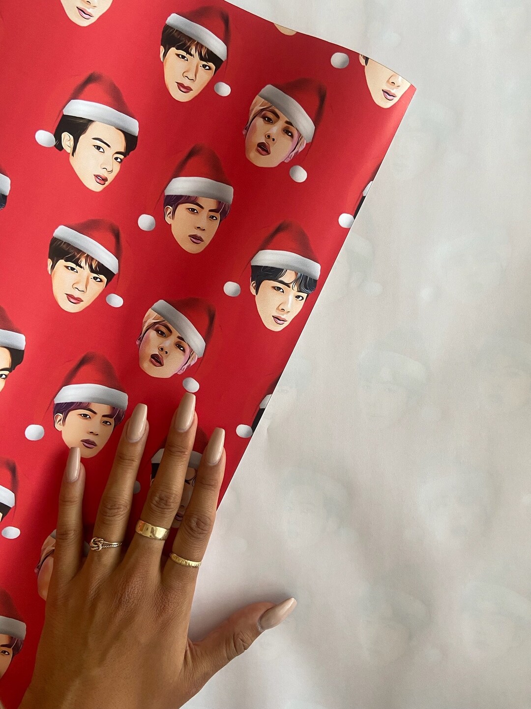 BTS Jin Christmas Wrapping Paper | Jin Xmas Gift Wrap | Bts Xmas Gift ...