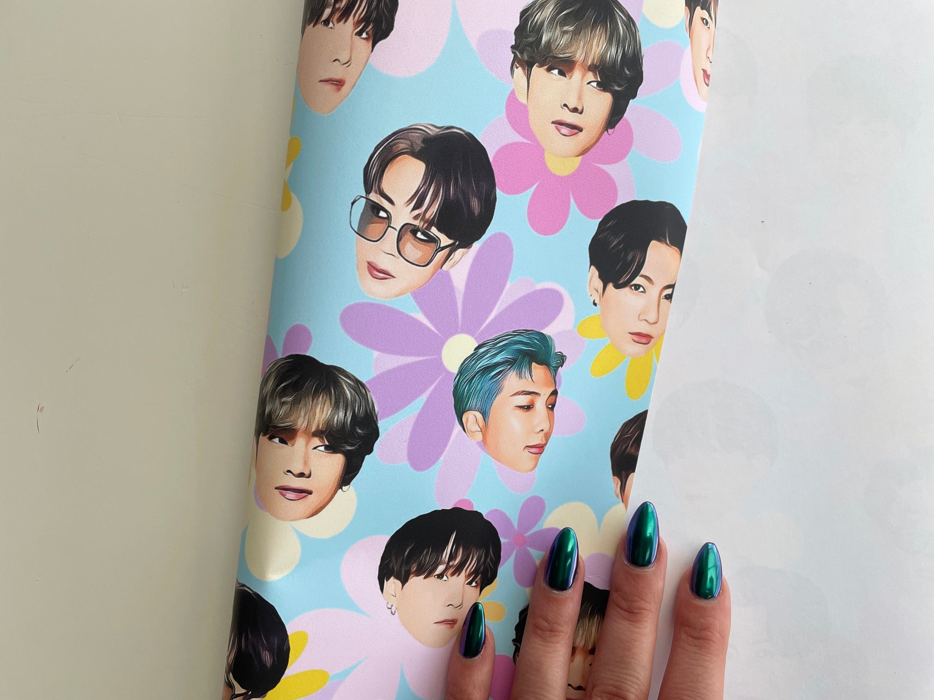 BTS Floral Wrapping Paper | BTS Flower Gift Wrap | BTS Birthday Gift ...