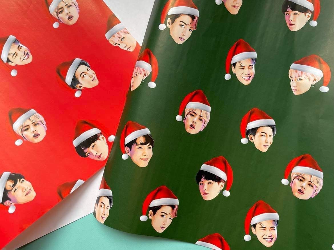 Bundle: BTS Christmas Wrapping Paper BTS Christmas Gift Wrap - Etsy UK