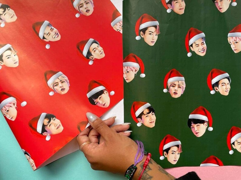 Bundle: BTS Christmas Wrapping Paper BTS Christmas Gift Wrap - Etsy UK