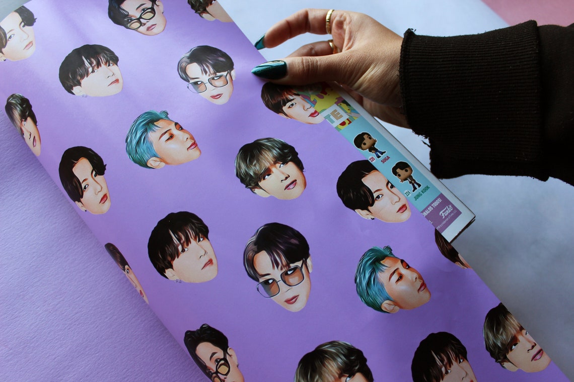 BTS Dynamite Wrapping Paper | BTS Dynamite Gift Wrap | BTS Birthday ...