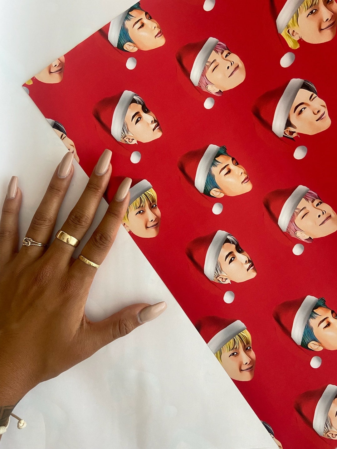 BTS RM Christmas Wrapping Paper | BTS Kim Namjoon Xmas Gift Wrap | K ...