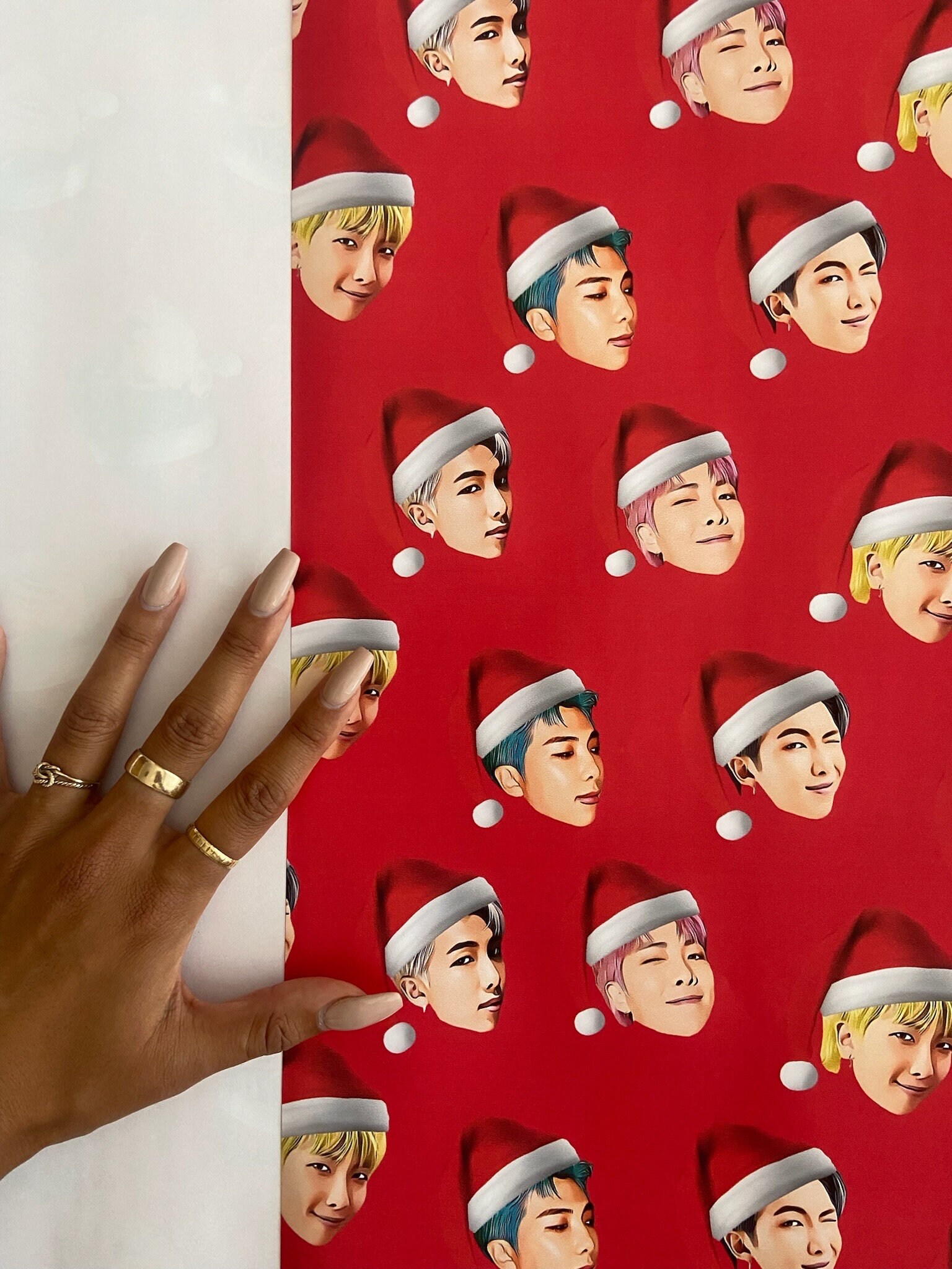 BTS RM Christmas Wrapping Paper | BTS Kim Namjoon Xmas Gift Wrap | K ...