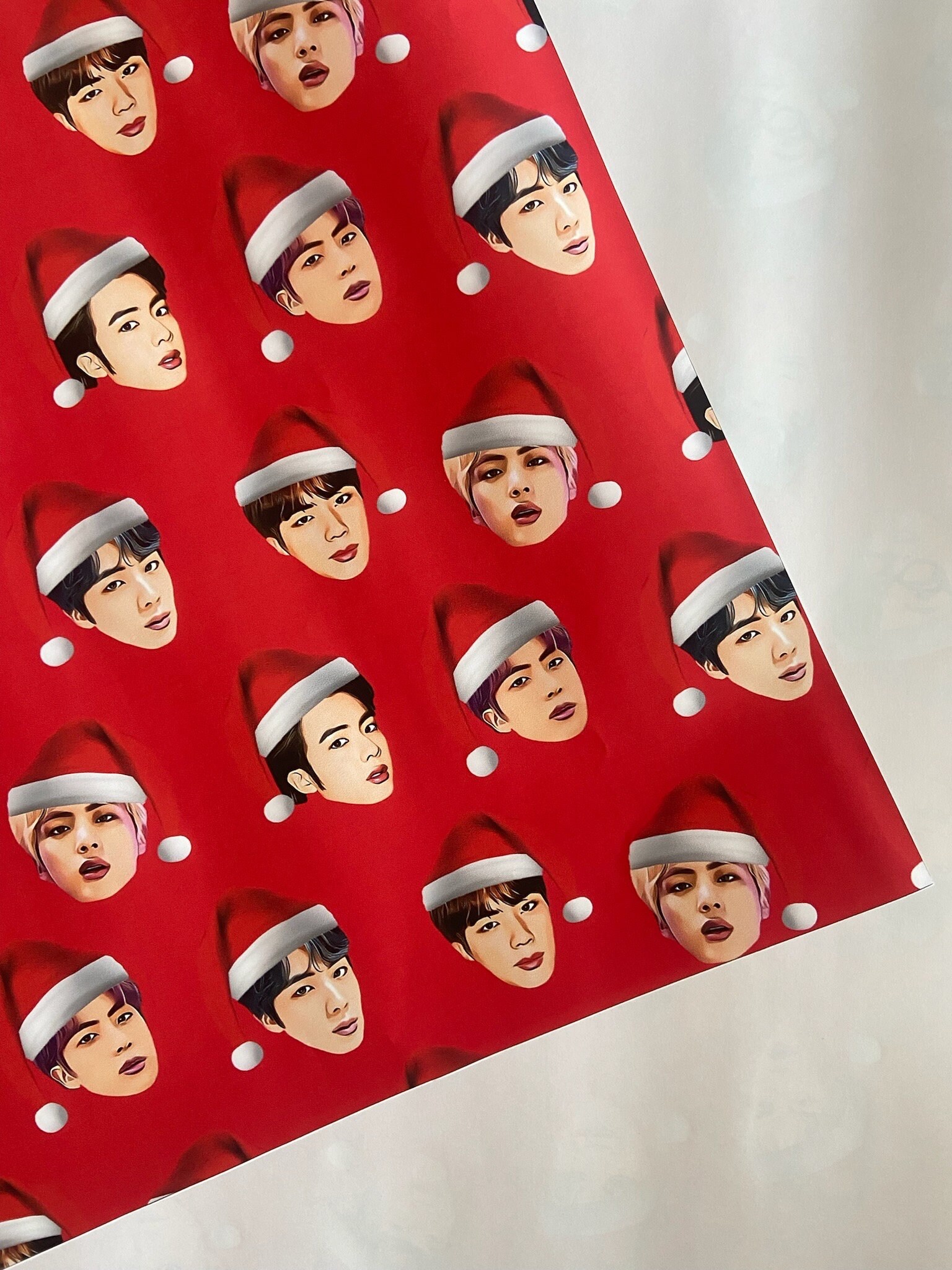 BTS Jin Christmas Wrapping Paper | Jin Xmas Gift Wrap | Bts Xmas Gift ...