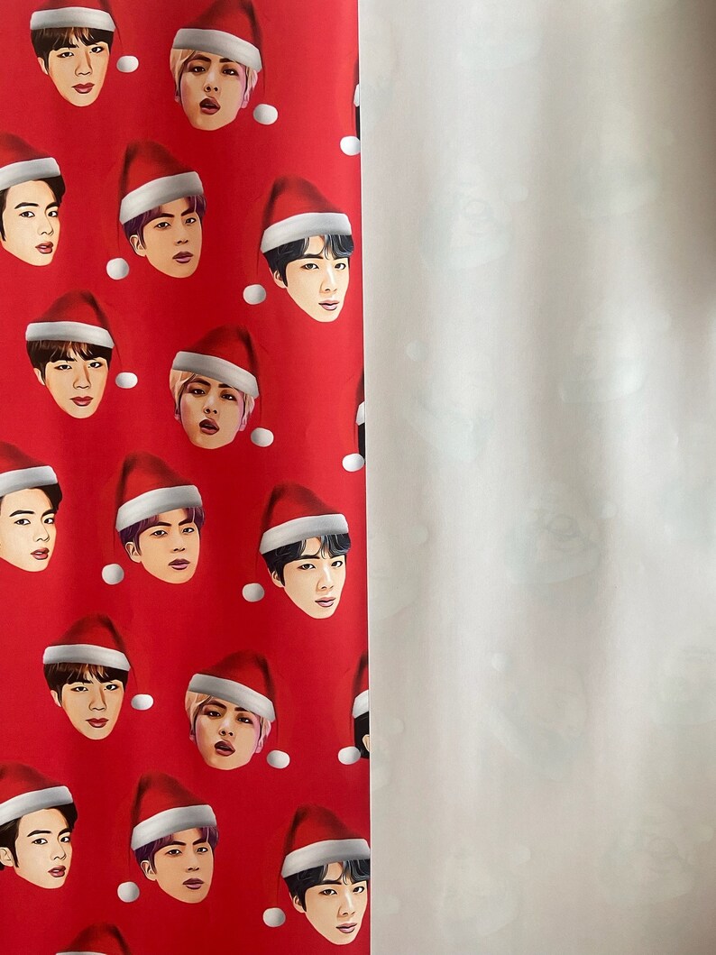 BTS Jin Christmas Wrapping Paper | Jin Xmas Gift Wrap | Bts Xmas Gift ...