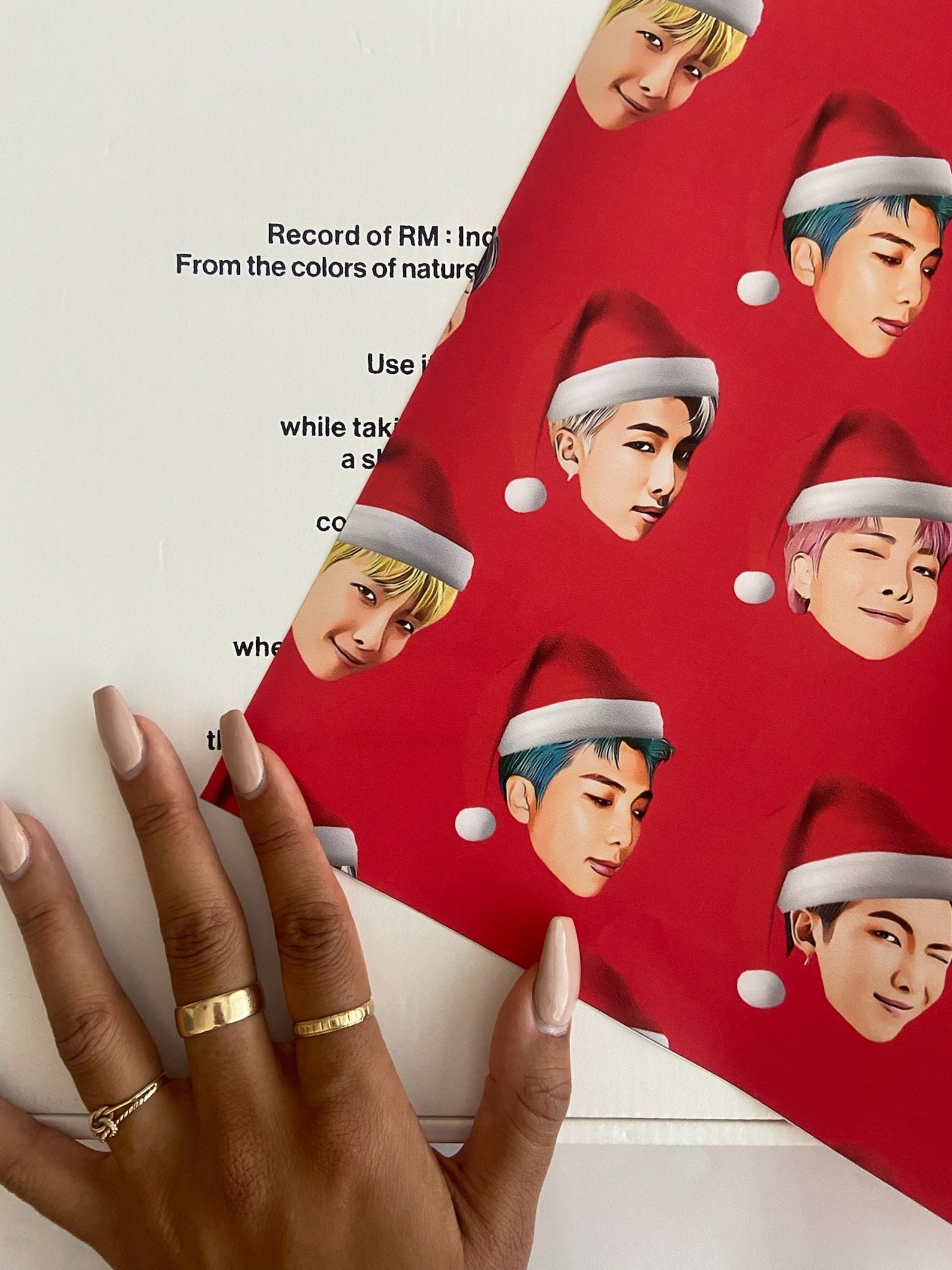 BTS RM Christmas Wrapping Paper | BTS Kim Namjoon Xmas Gift Wrap | K ...