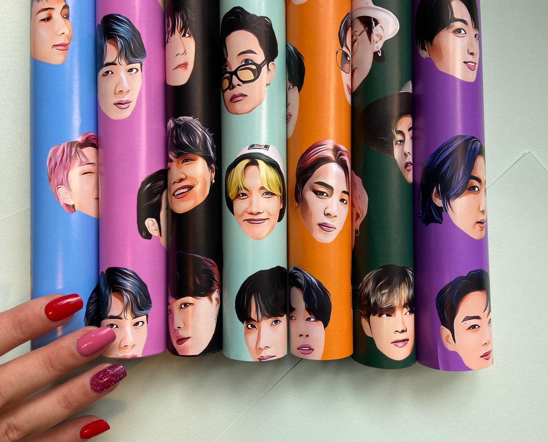 BTS Member Wrapping Paper Bundle | BTS Member Gift Wrap Bundle | BTS ...