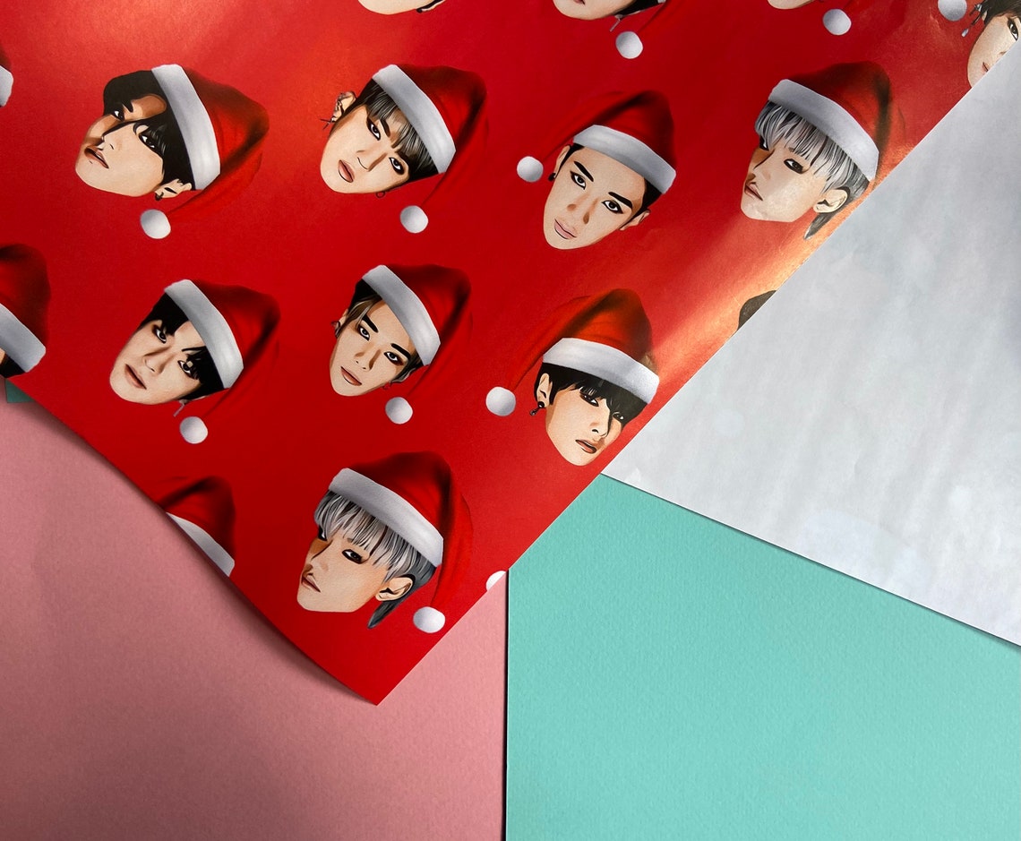 Stray Kids Christmas Wrapping Paper Stray Kidsxmas Gift Wrap - Etsy
