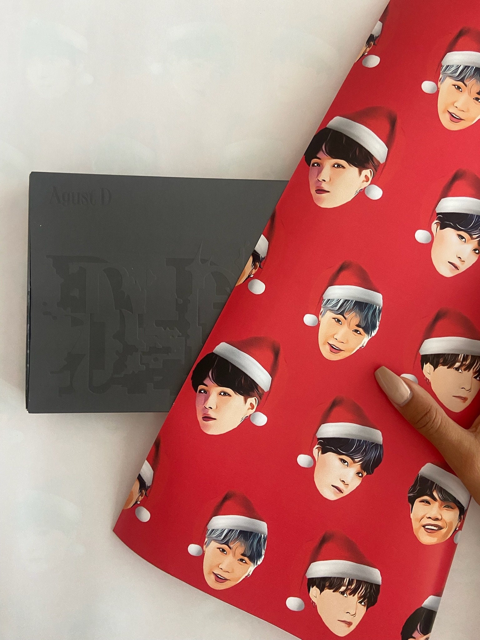 BTS Suga Christmas Wrapping Paper | Bts Suga Xmas Gift Wrap | K-pop ...
