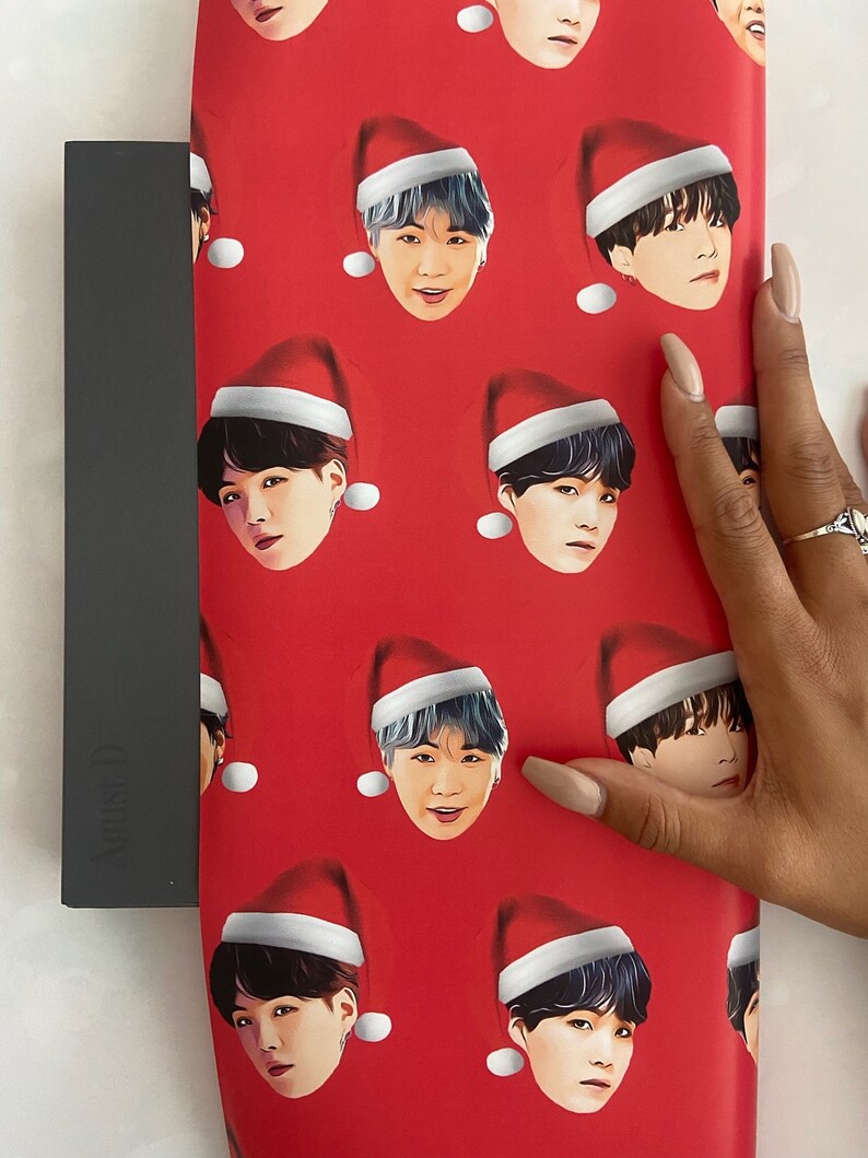 BTS Suga Christmas Wrapping Paper | Bts Suga Xmas Gift Wrap | K-pop ...