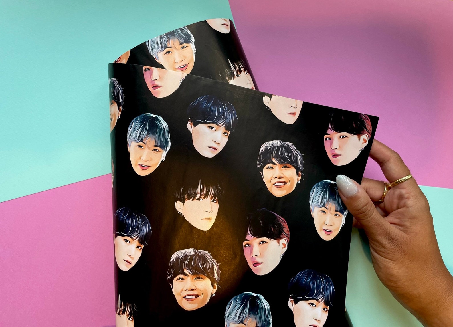 BTS Member Wrapping Paper Bundle BTS Member Gift Wrap Bundle - Etsy