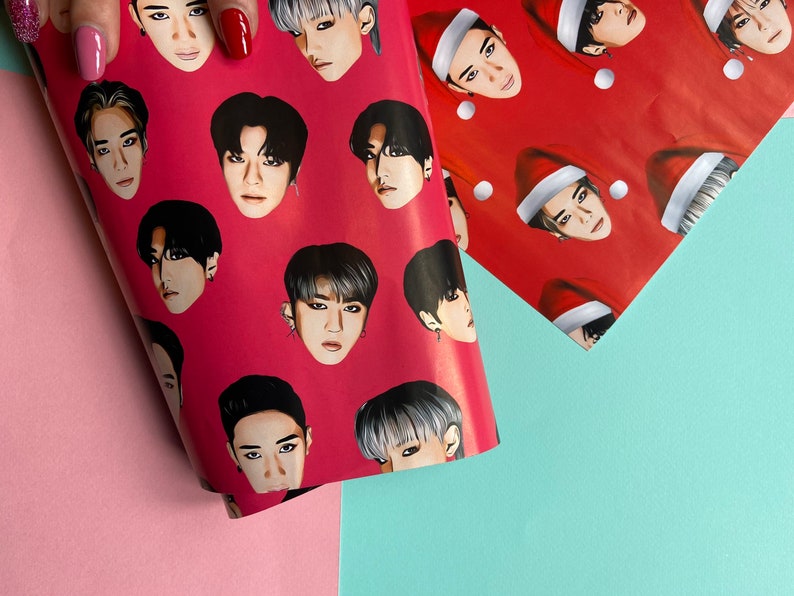 Stray Kids Christmas Wrapping Paper Stray Kidsxmas Gift Wrap - Etsy