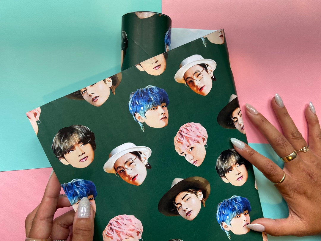 BTS V Wrapping Paper | BTS Taehyung Gift Wrap | BTS Birthday Gift Wrap ...