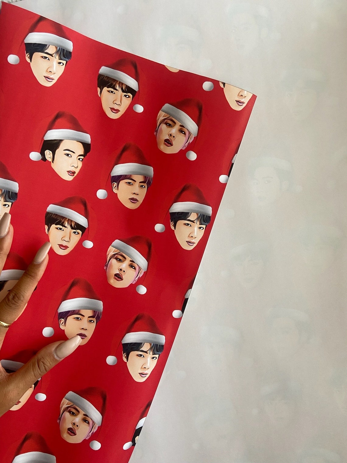 BTS Jin Christmas Wrapping Paper | Jin Xmas Gift Wrap | Bts Xmas Gift ...