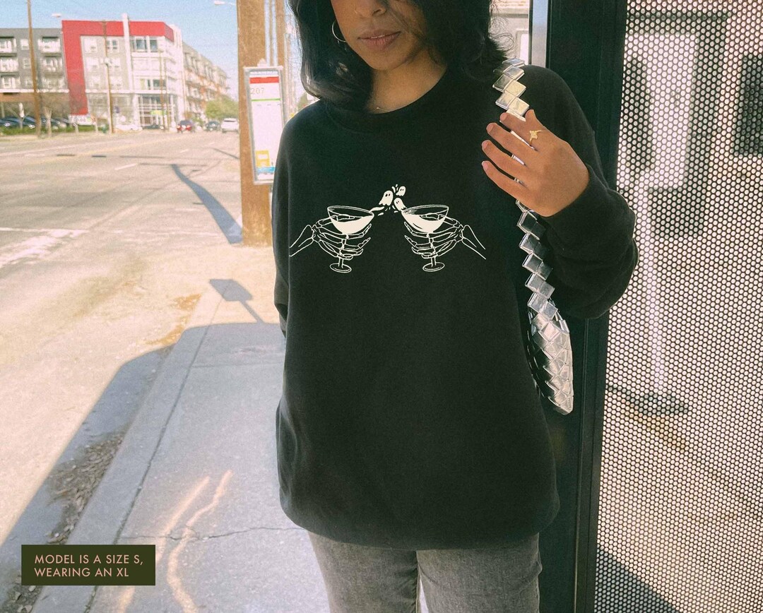 Skeleton Toast & Ghost Halloween Sweater - Etsy