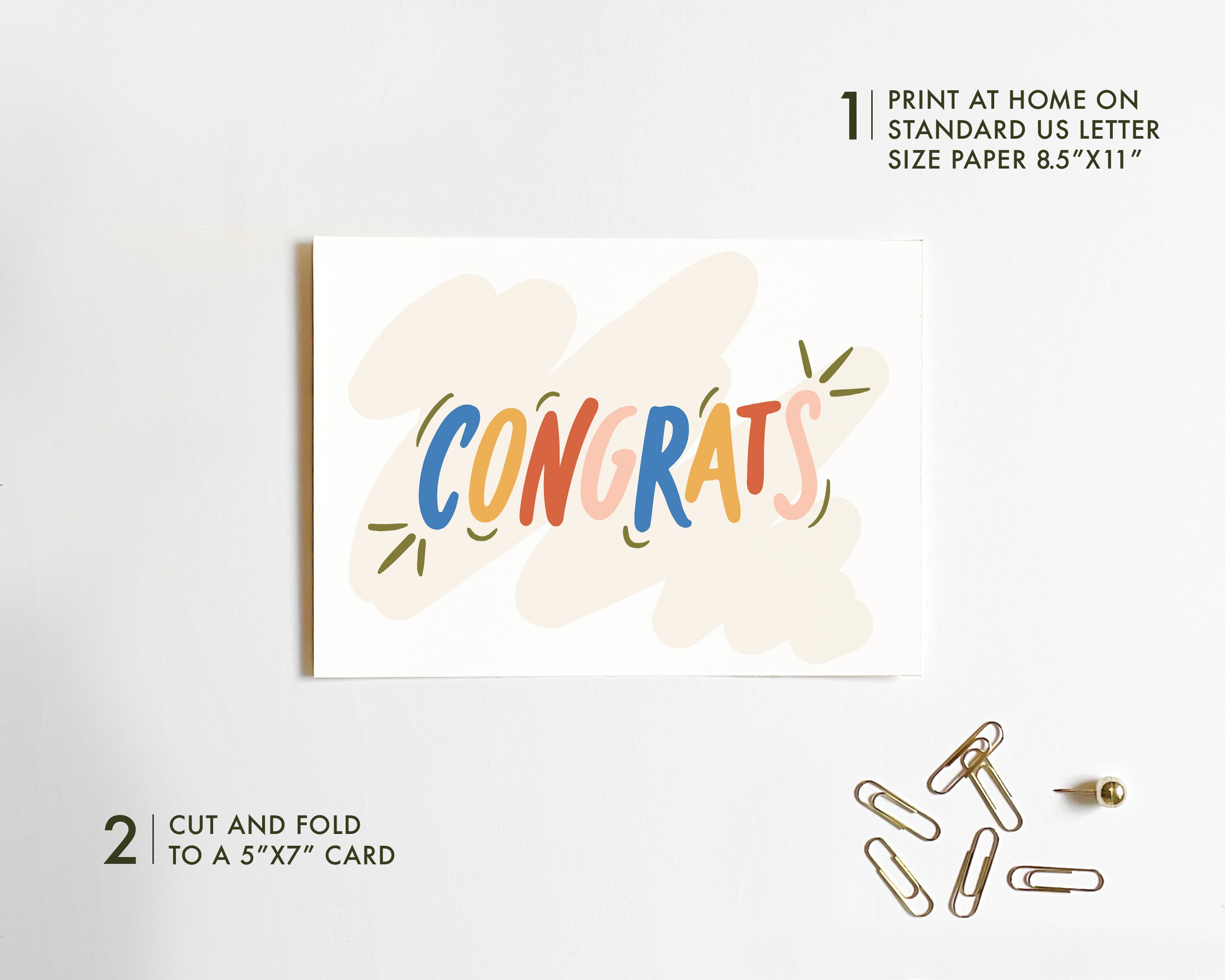 Printable Congratulations Card Instant Download - Etsy