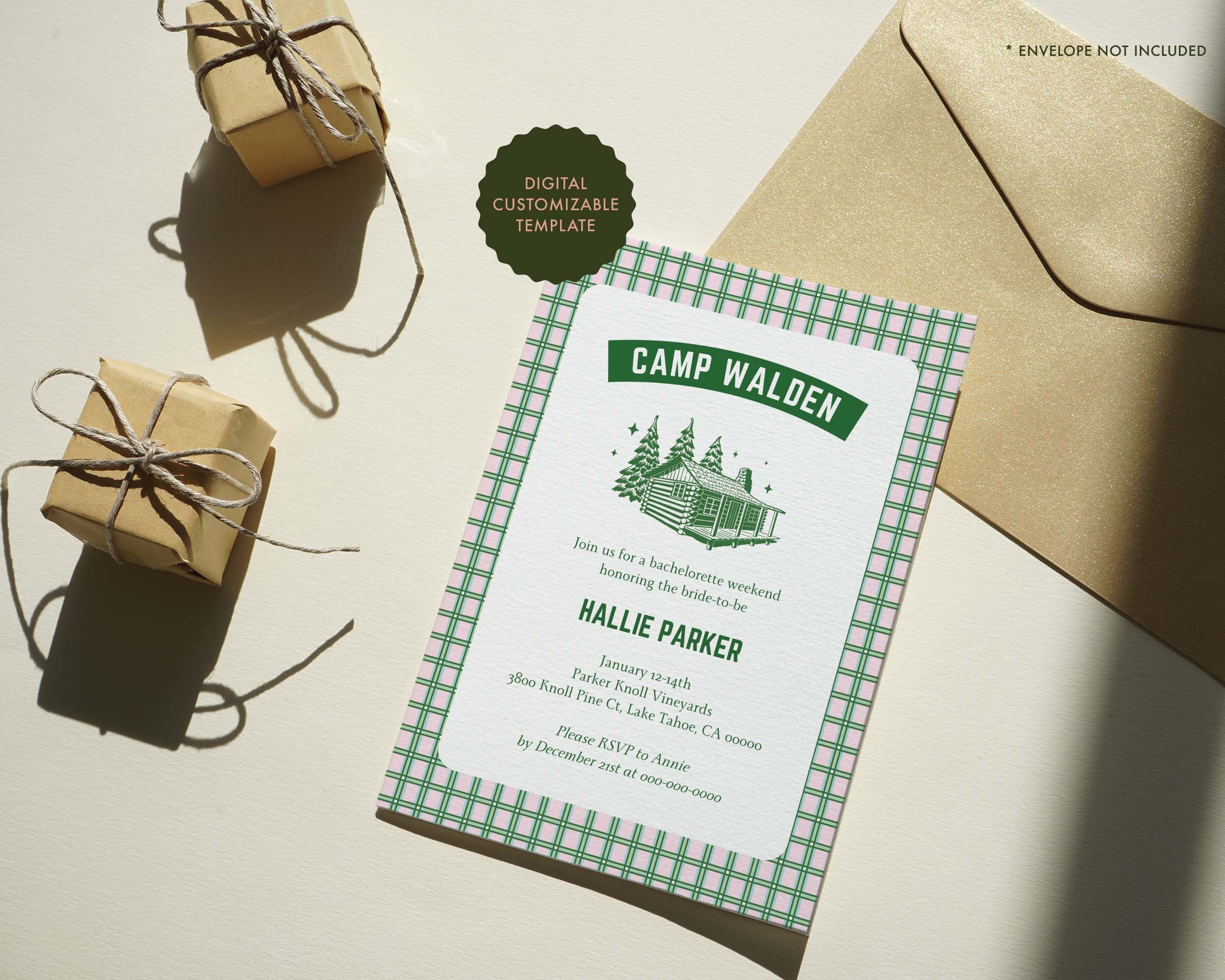 Camp Theme Party Invitation Template - Etsy