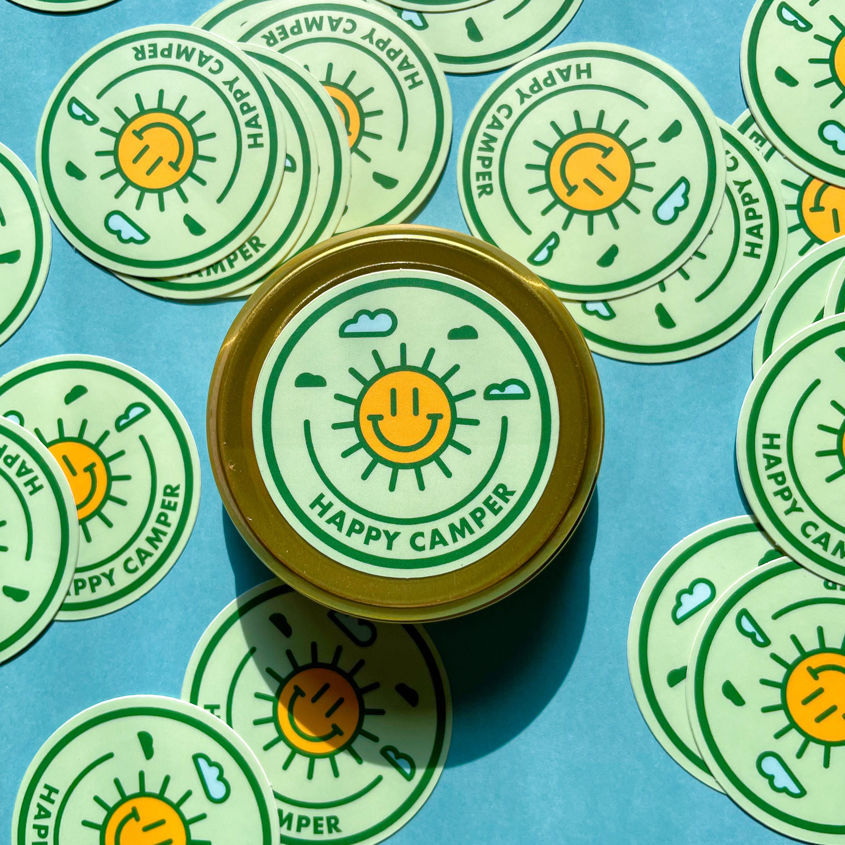 Happy Camper, Merit Badge Sticker - Etsy