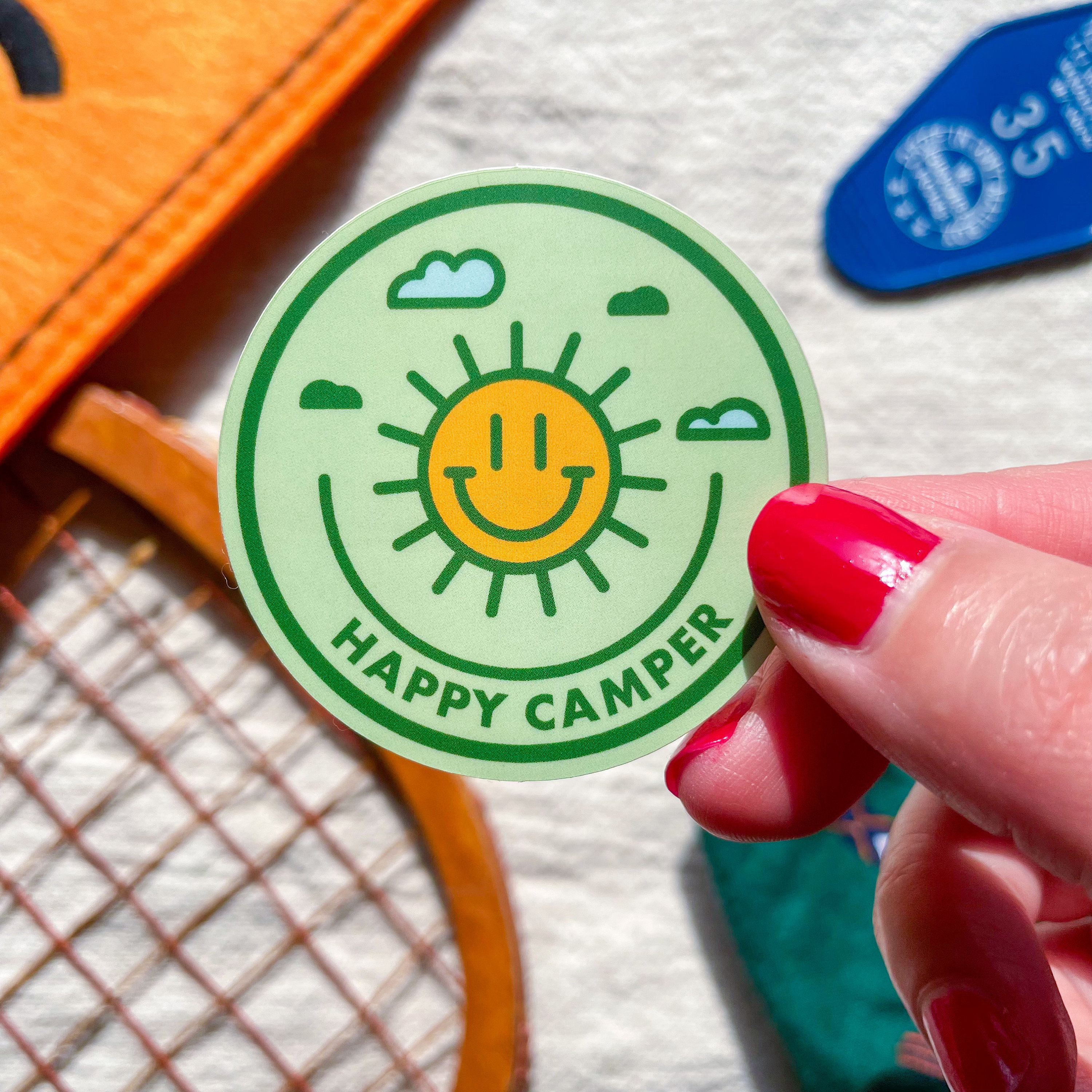 Happy Camper, Merit Badge Sticker - Etsy