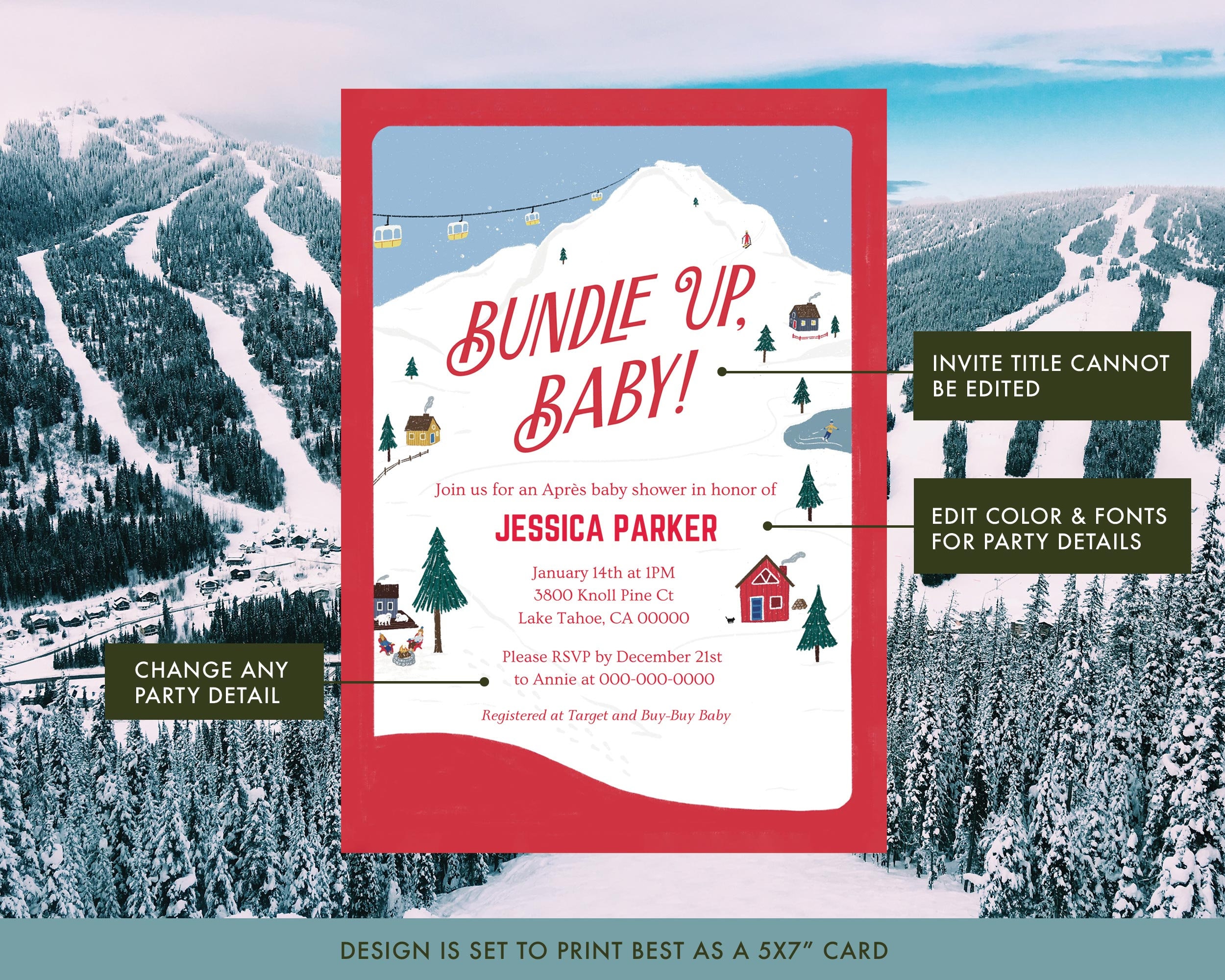 Après Ski Baby Shower Invitation - Etsy