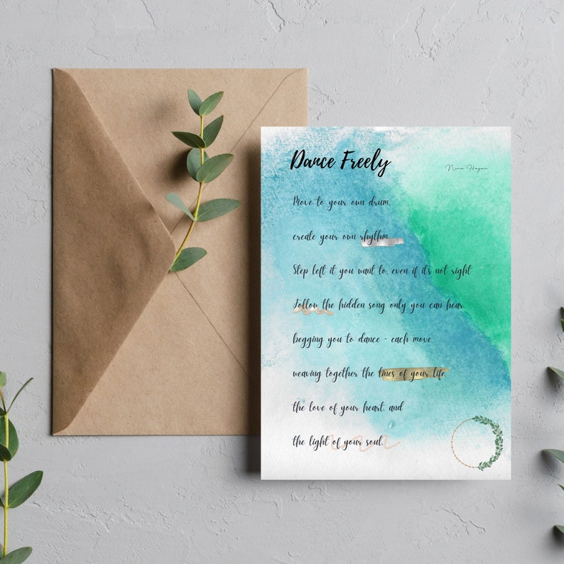 Dance Poetry Printable, Motivational Dance Quote, Dance Studio Decor ...