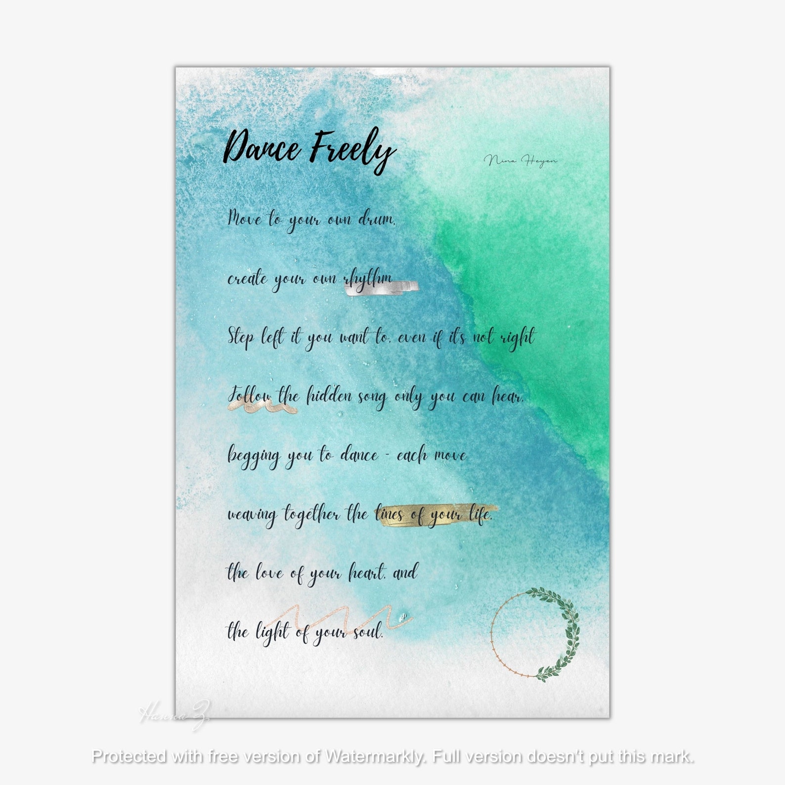 Dance Poetry Printable, Motivational Dance Quote, Dance Studio Decor ...