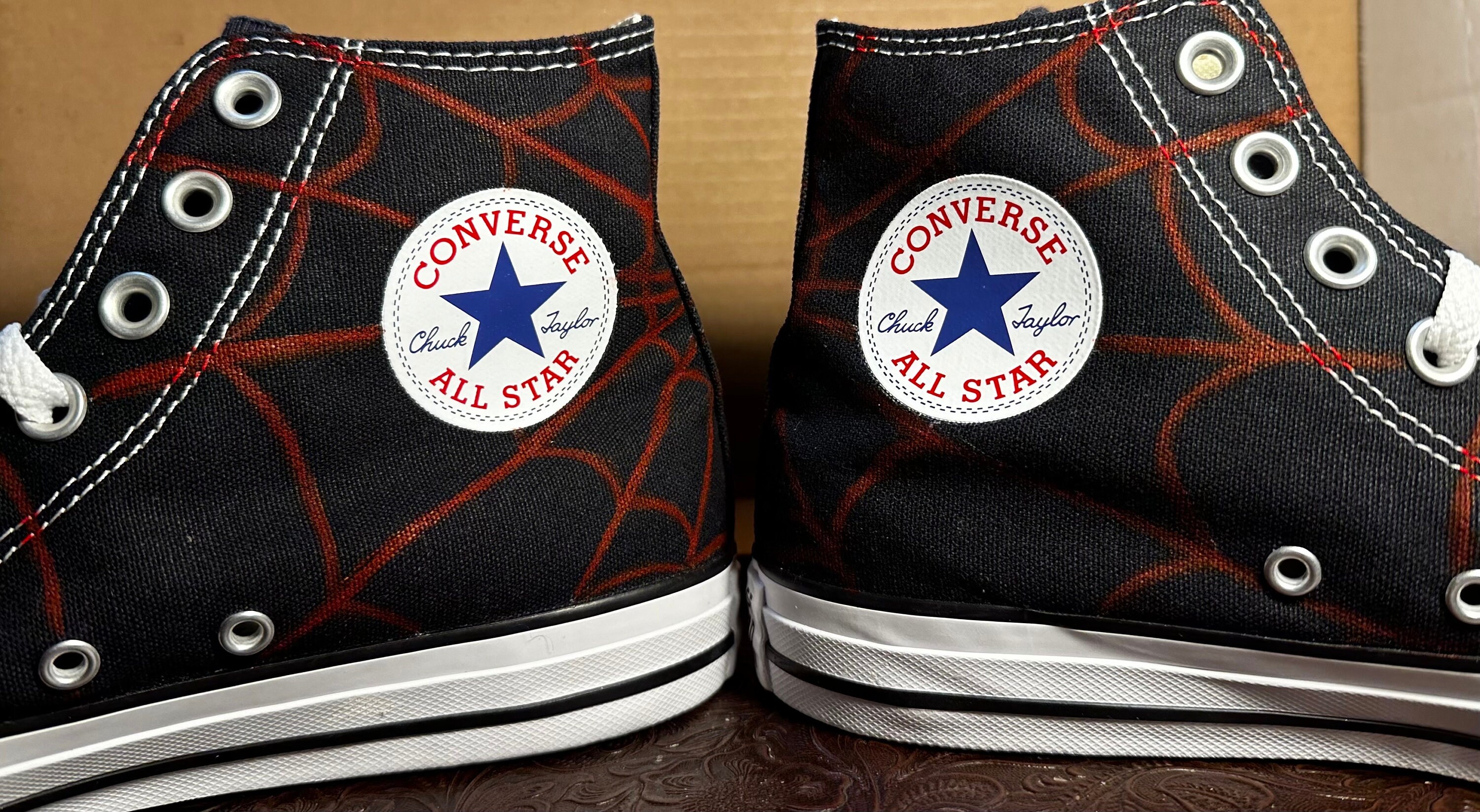 Custom Painted Spider-man Hi-top Converse - Etsy