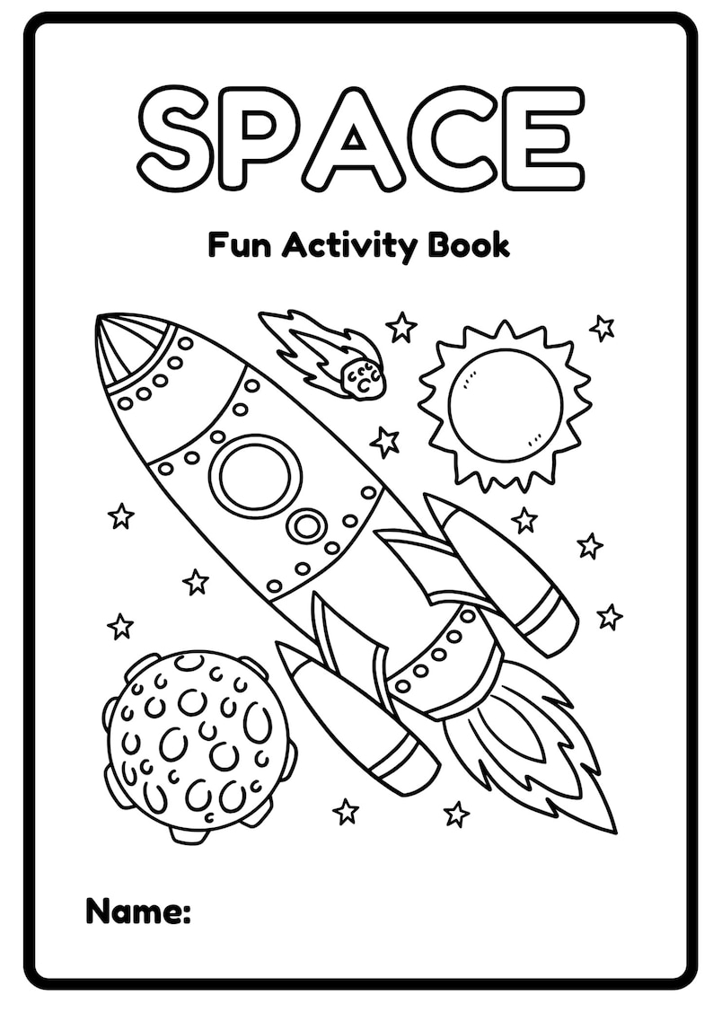 Space Coloring Activity Workbook - Etsy