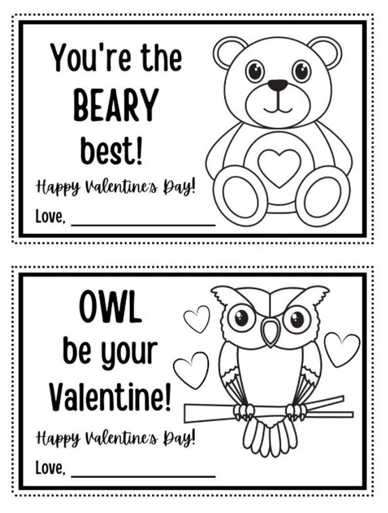 Valentines Day, Crafts, Kids Coloring Valentines Day, Valentine Cards ...