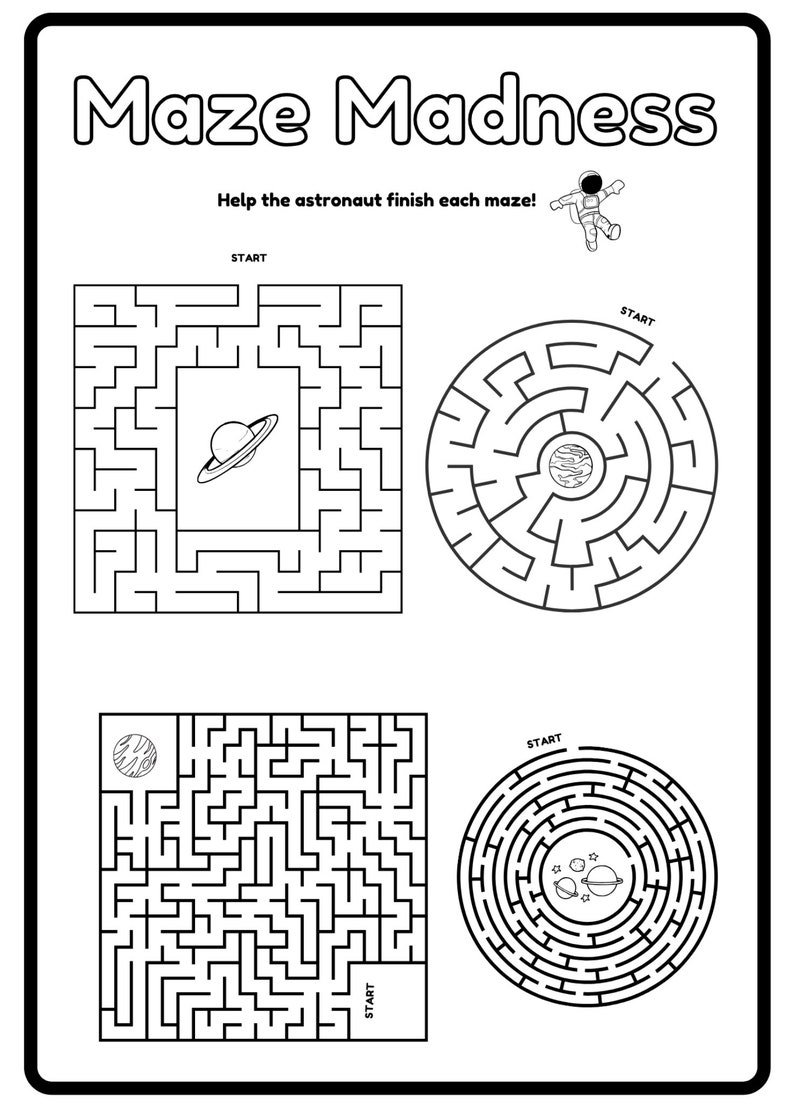 Space Coloring Activity Workbook - Etsy