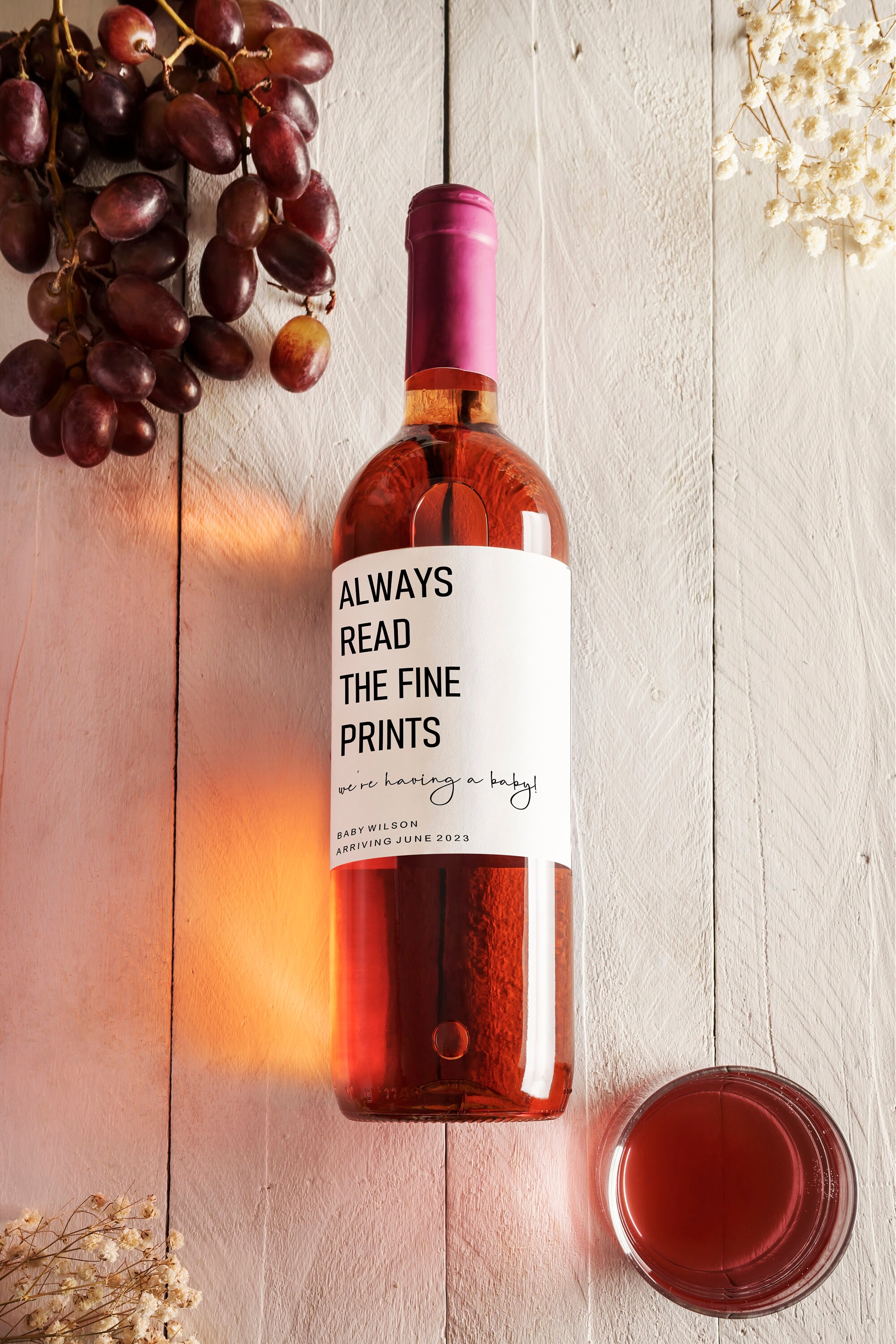 Always Read the Fine Print, Pregnancy Wine Label, Uncle / Aunty Wine ...