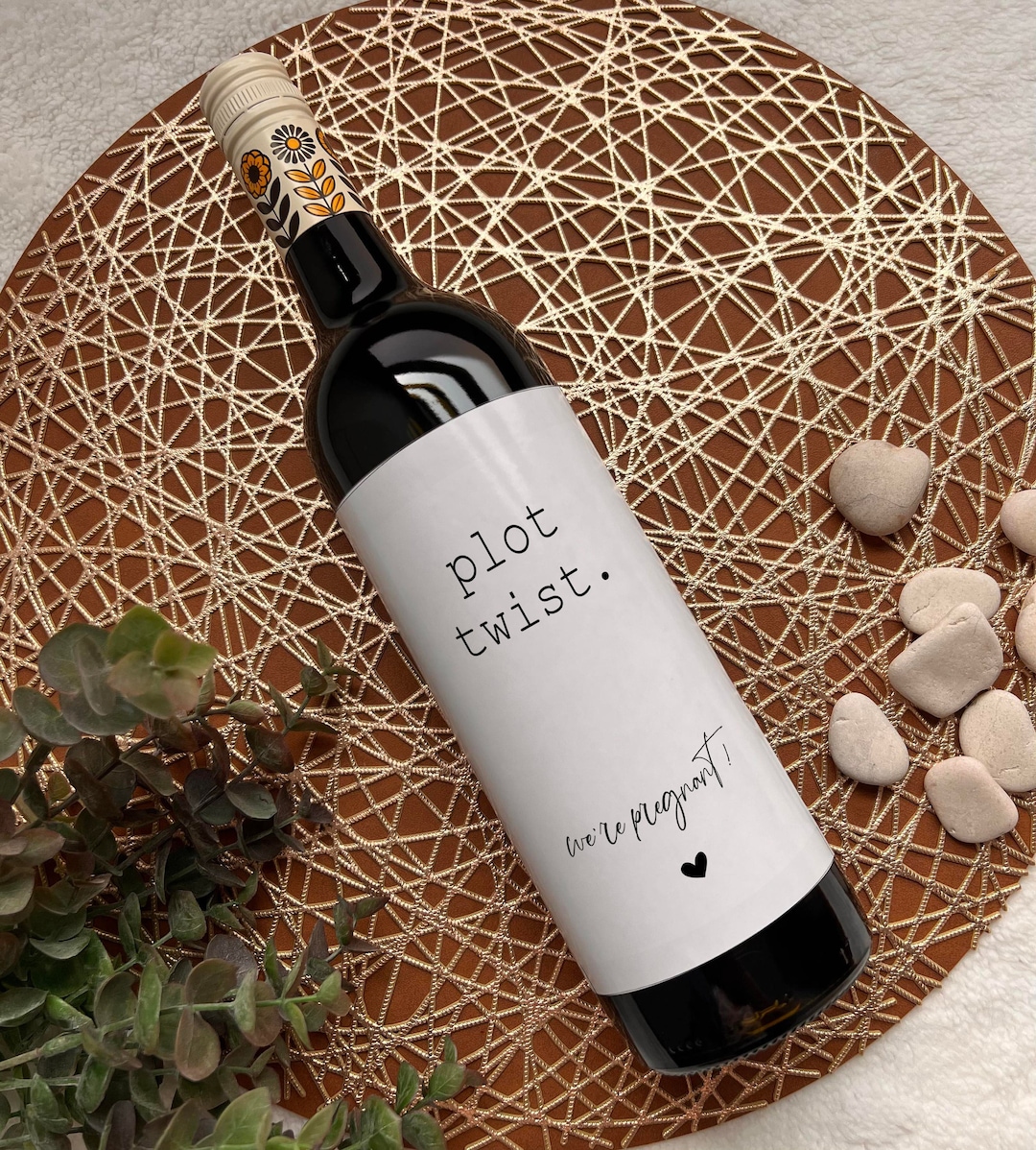 Plot Twist We're Pregnant, Pregnancy Wine Label, Uncle / Aunty Wine ...