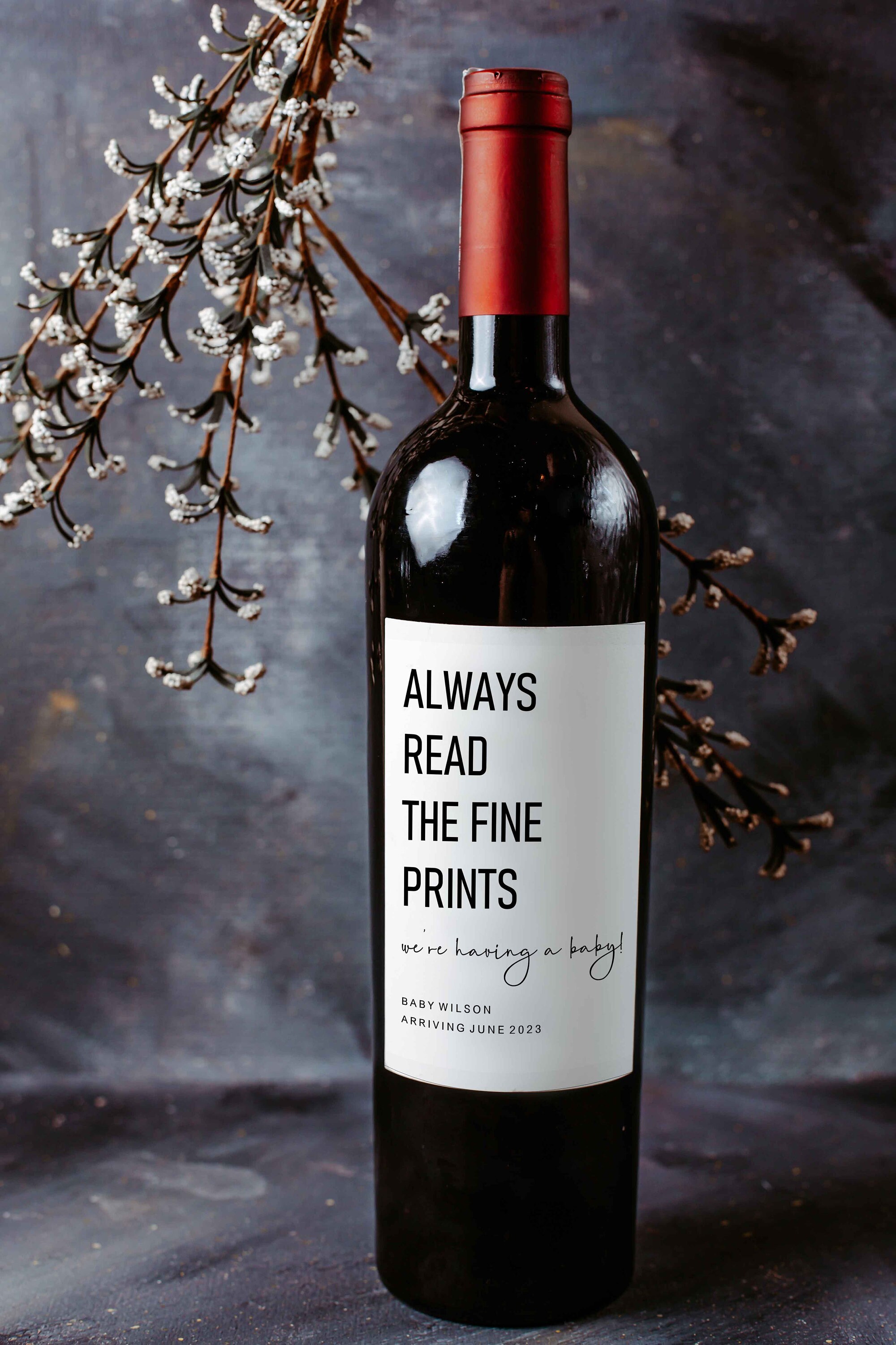 Always Read the Fine Print, Pregnancy Wine Label, Uncle / Aunty Wine ...