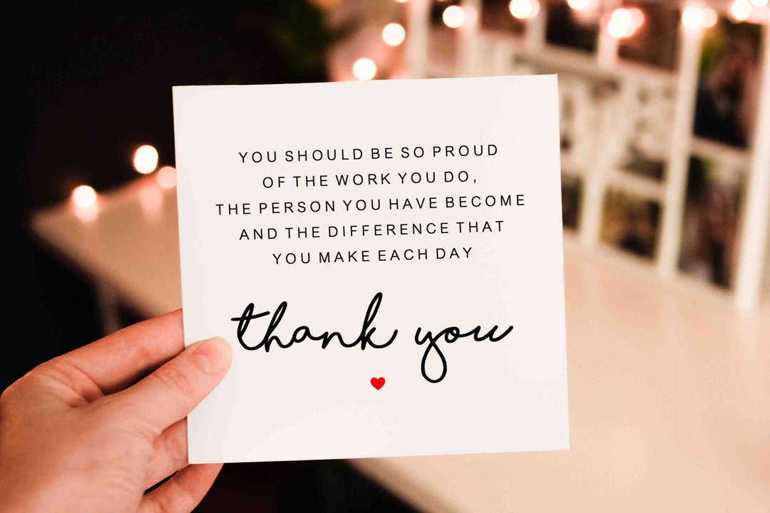 Personalised Thank You Card, Personalised Appreciation Card, Thank You ...