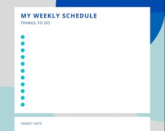 Printable Weekly Planner | Blue Ombre Weekly Calendar | Digital Week ...