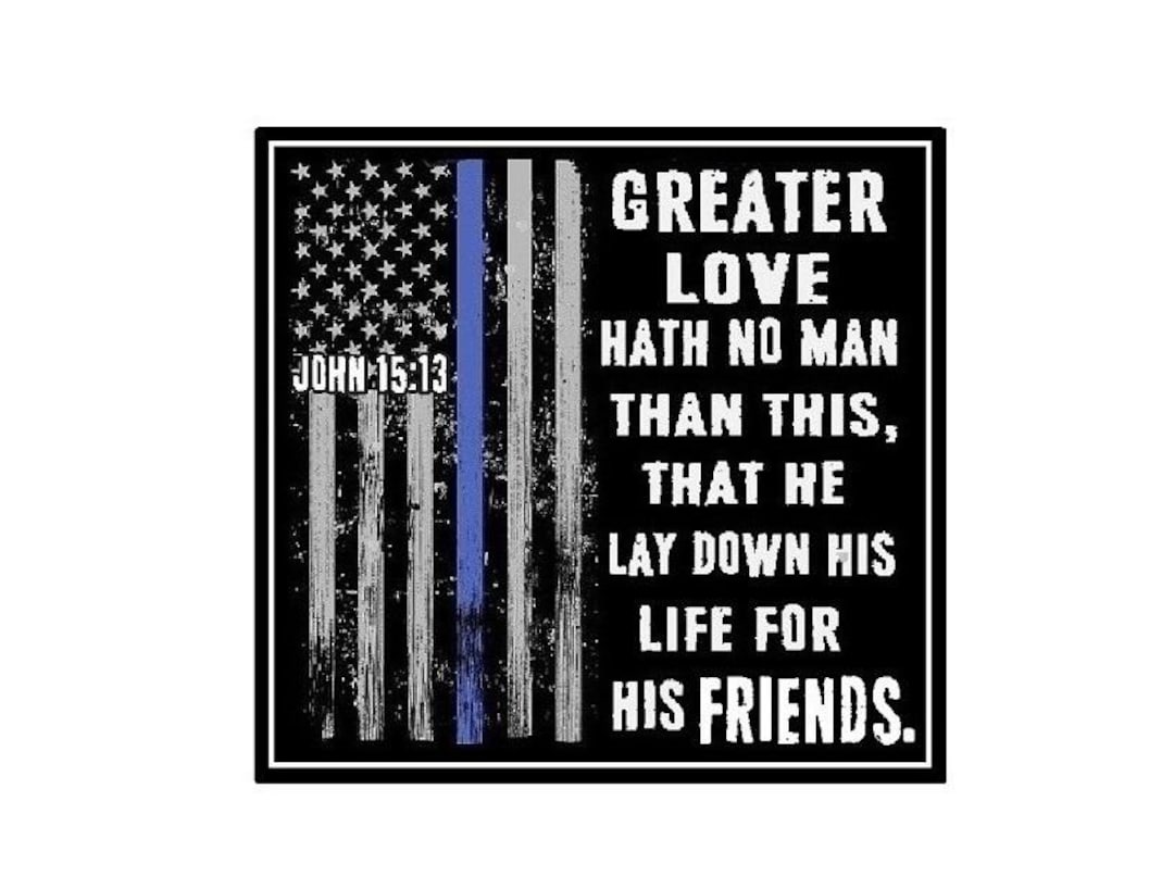Police Officer Gifts | Bible Verse Magnet | Blue Line | Half Flag | Lay ...