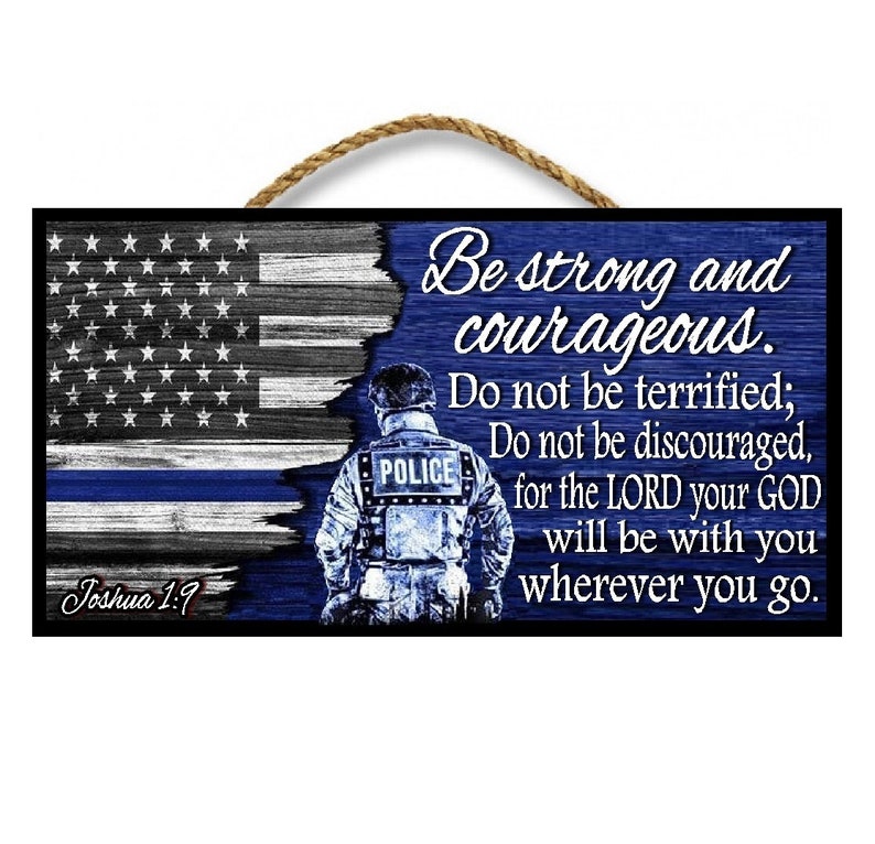 Police Officer Gifts First Responder Joshua Bible Verse Be - Etsy