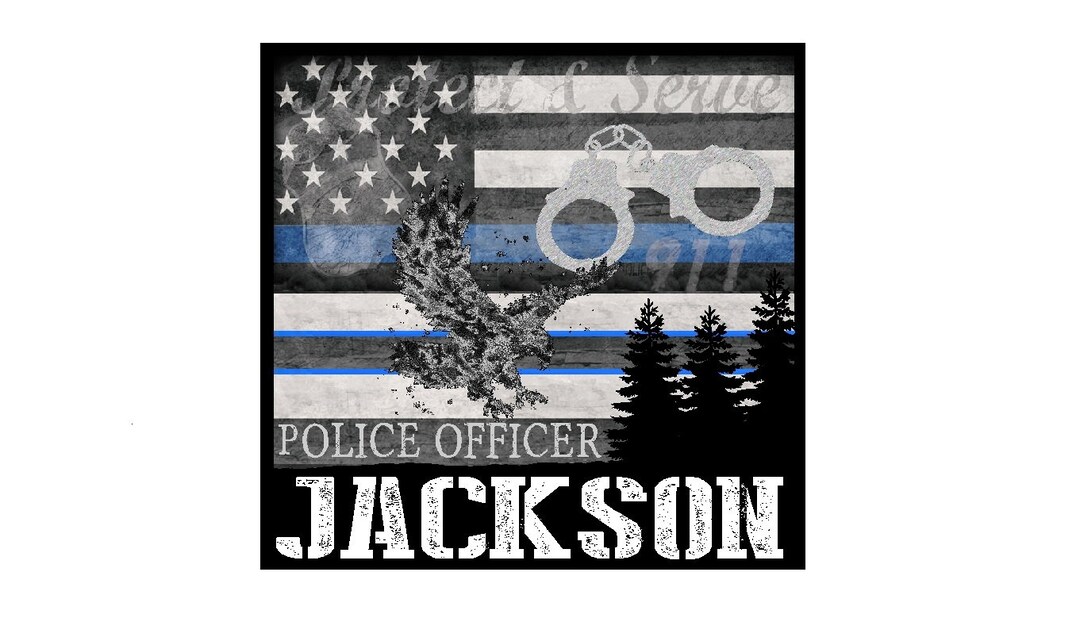 Personalized Law Enforcement Gift Custom Name and Title Magnet Blue ...