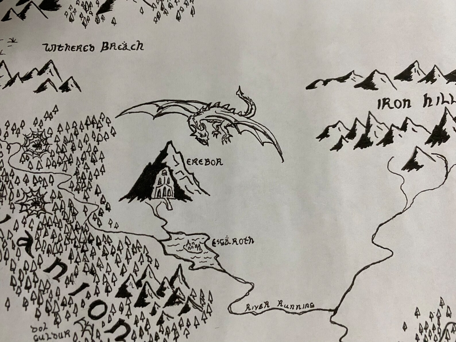 Hand Drawn Map of Middle Earth - Etsy