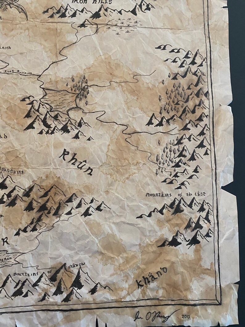 Map of Middle Earth, Hand Drawn and Aged. - Etsy