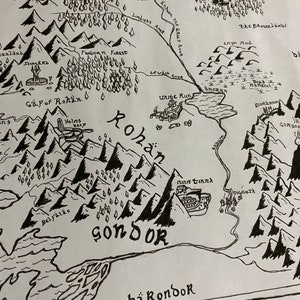 Hand Drawn Map of Middle Earth - Etsy