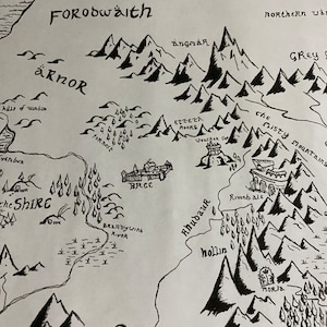 Hand Drawn Map of Middle Earth - Etsy