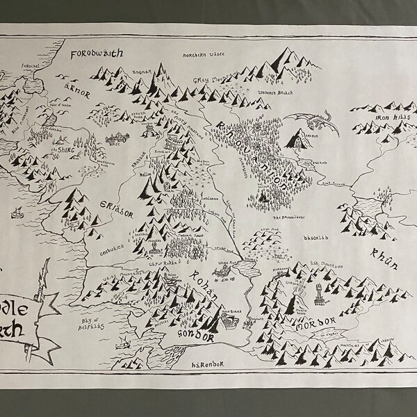 Middle Earth Map - Etsy
