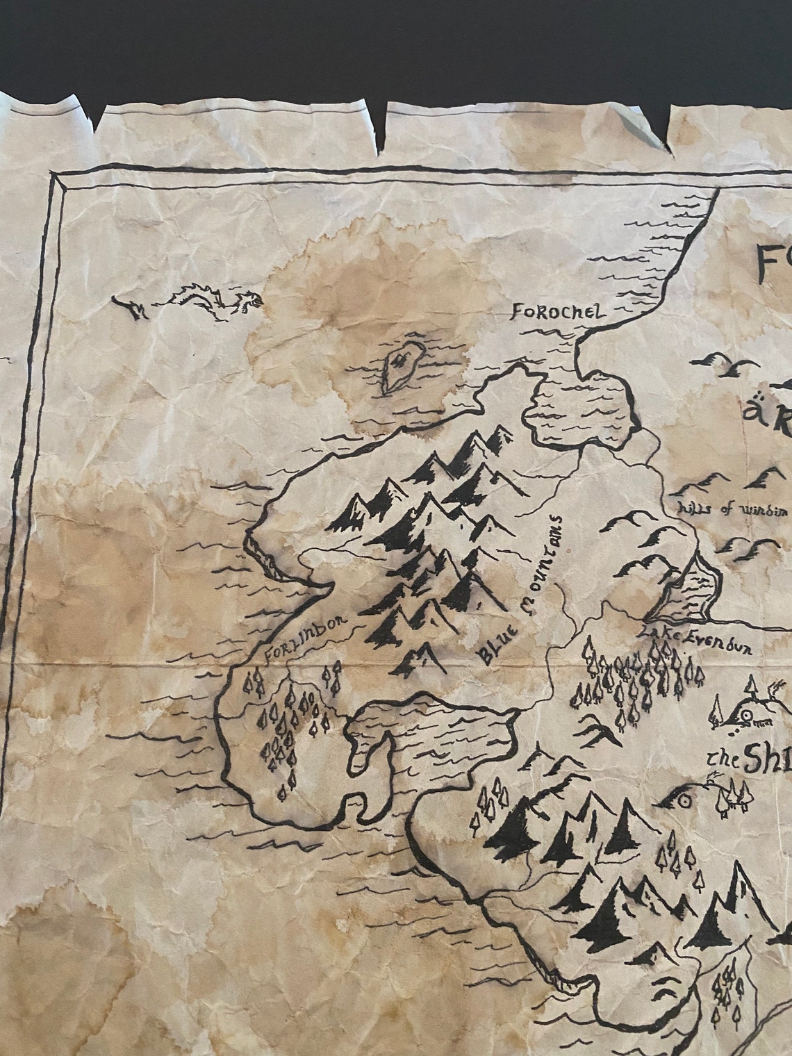 Map of Middle Earth, Hand Drawn and Aged. - Etsy