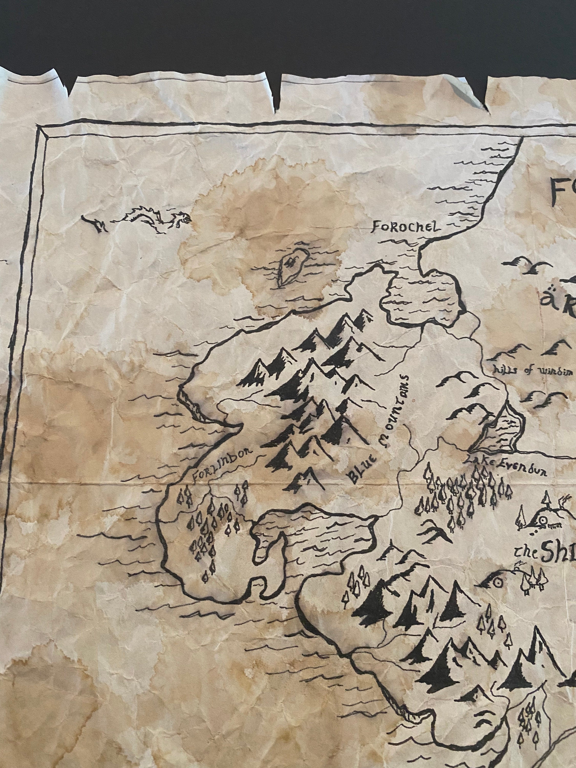 Map of Middle Earth, Hand Drawn and Aged. - Etsy